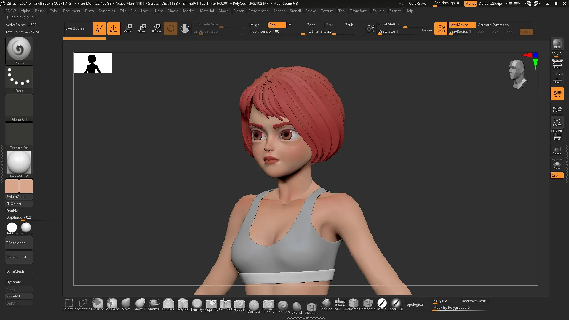 Female Character Basemesh - ZBrush - FlippedNormals