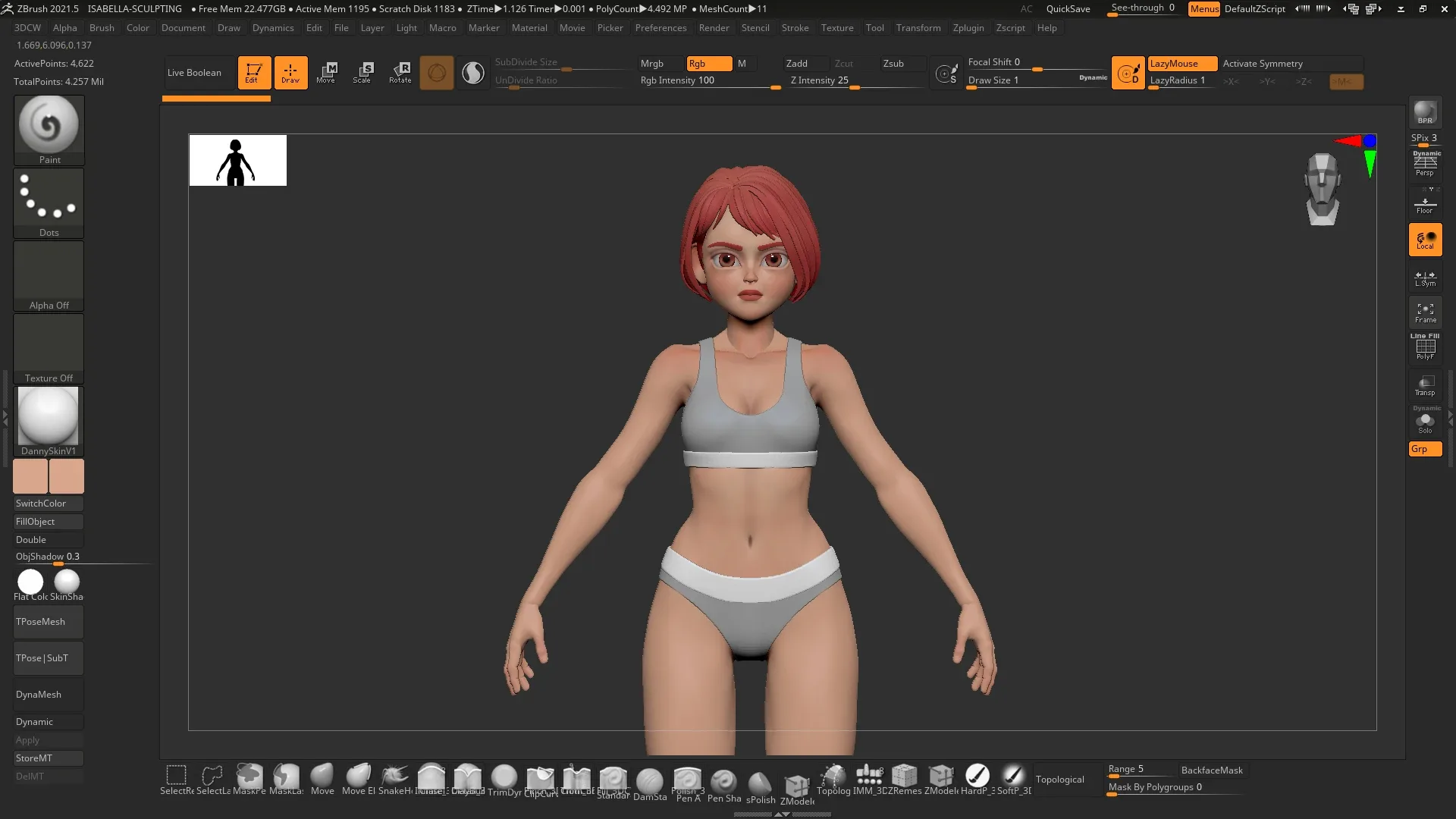 Female Character Basemesh - ZBrush - FlippedNormals