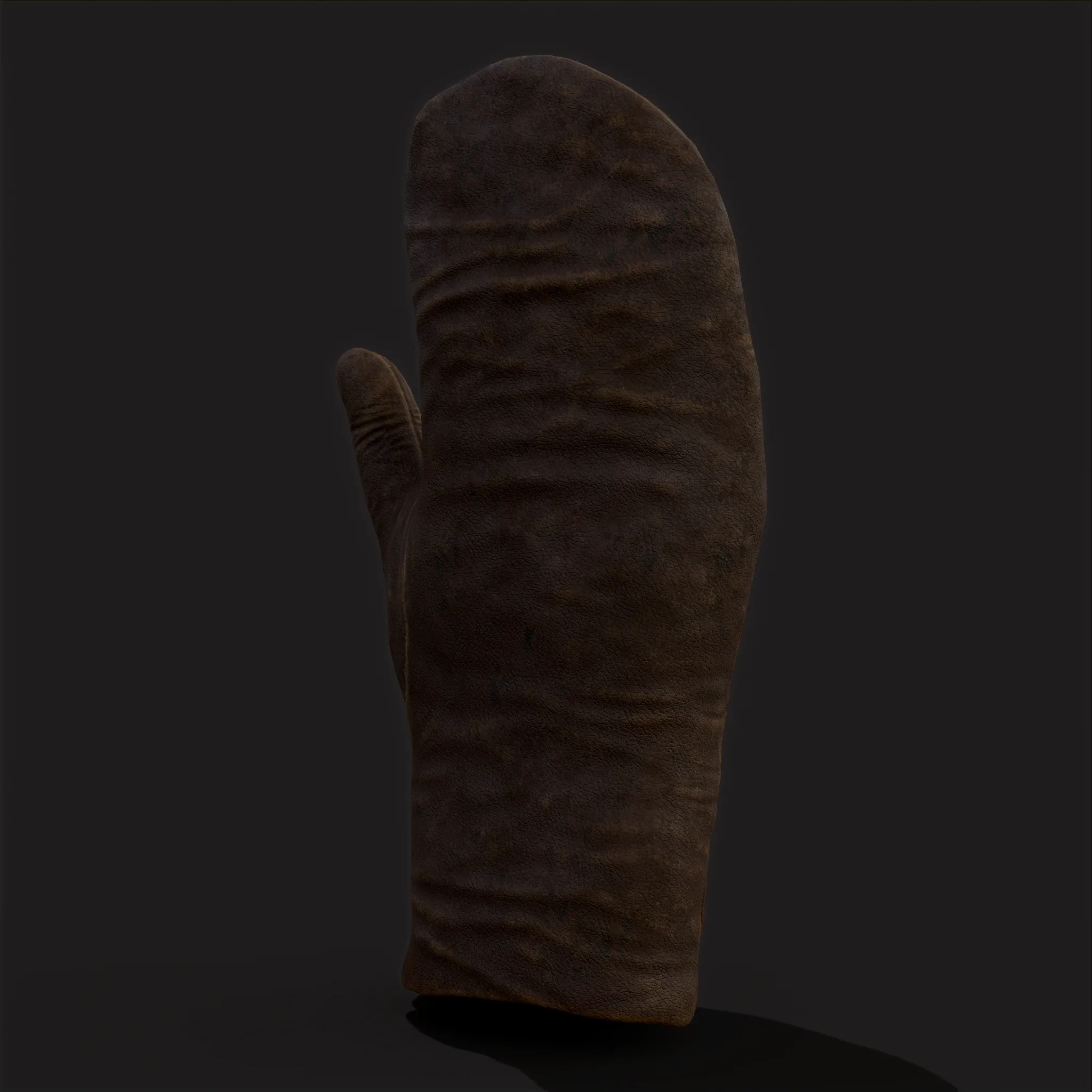 Old Worn Leather Mitten - FlippedNormals