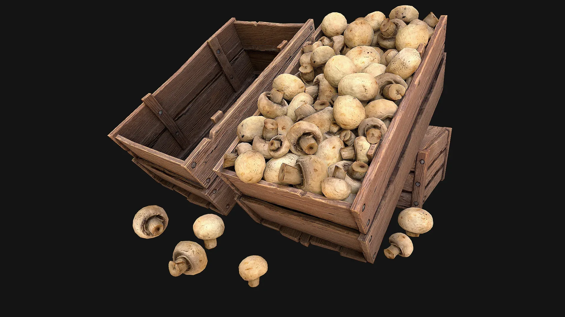 Mushrooms Crate Stand Box - FlippedNormals