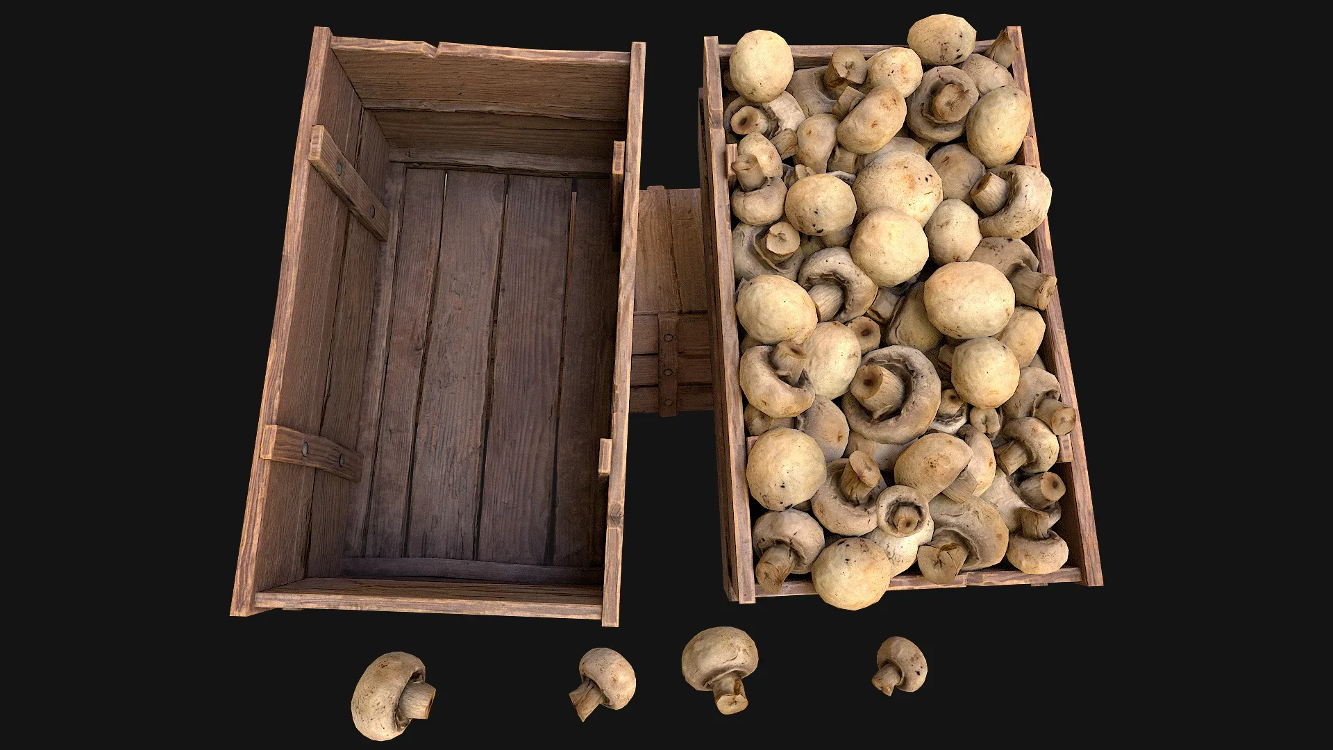 Mushrooms Crate Stand Box - FlippedNormals