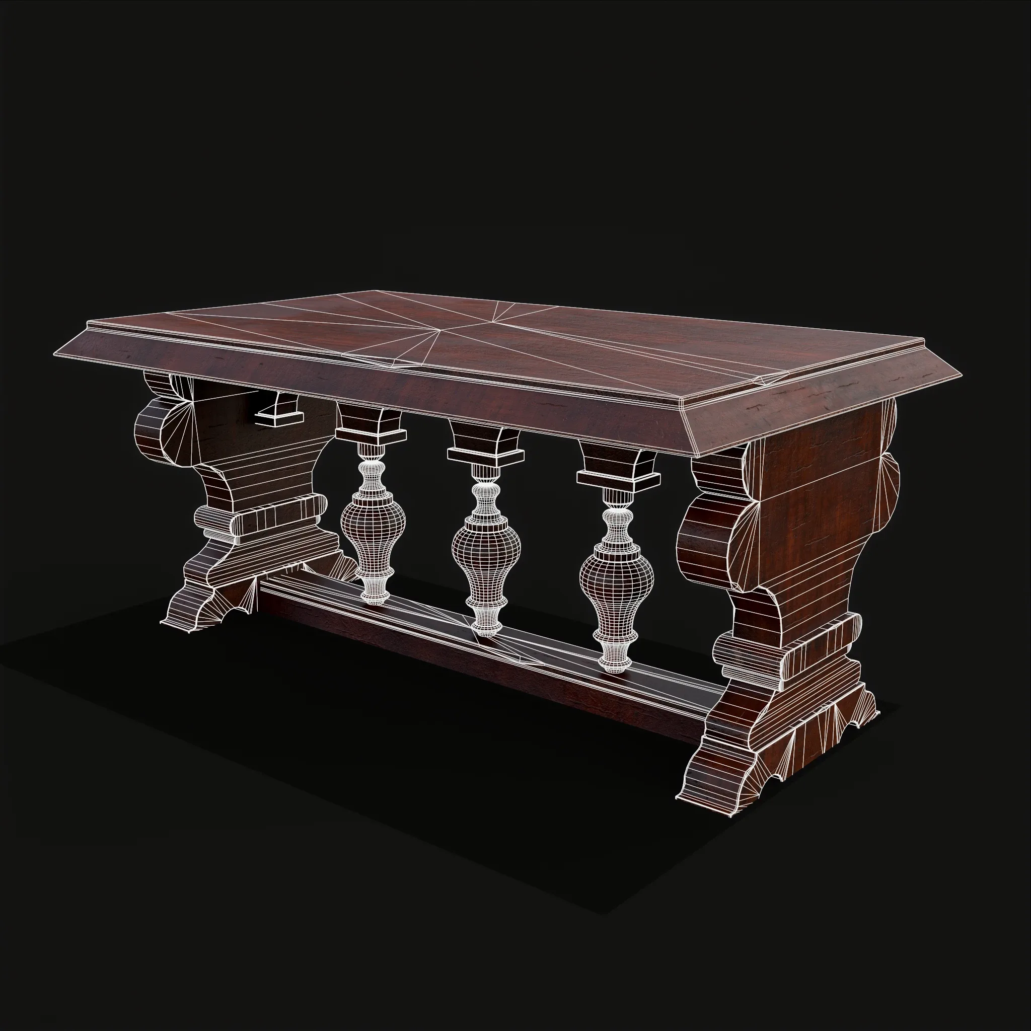 Medieval Elegant Rectangle Table - FlippedNormals