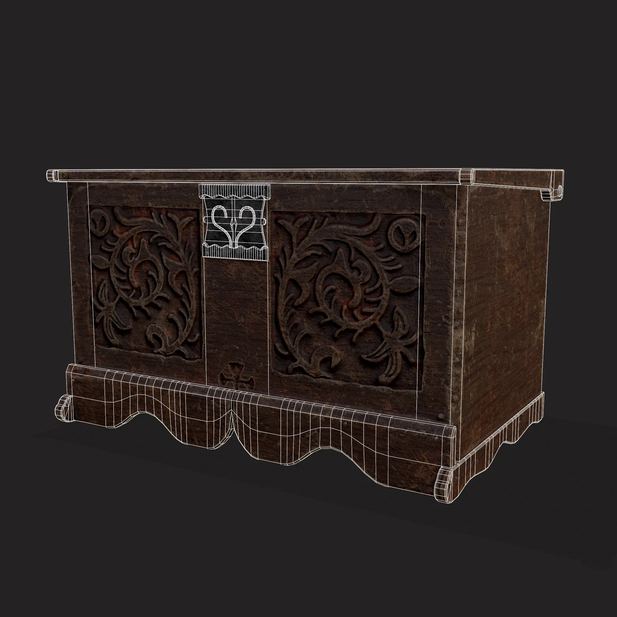Small Rustic Medieval Wooden Chest - FlippedNormals