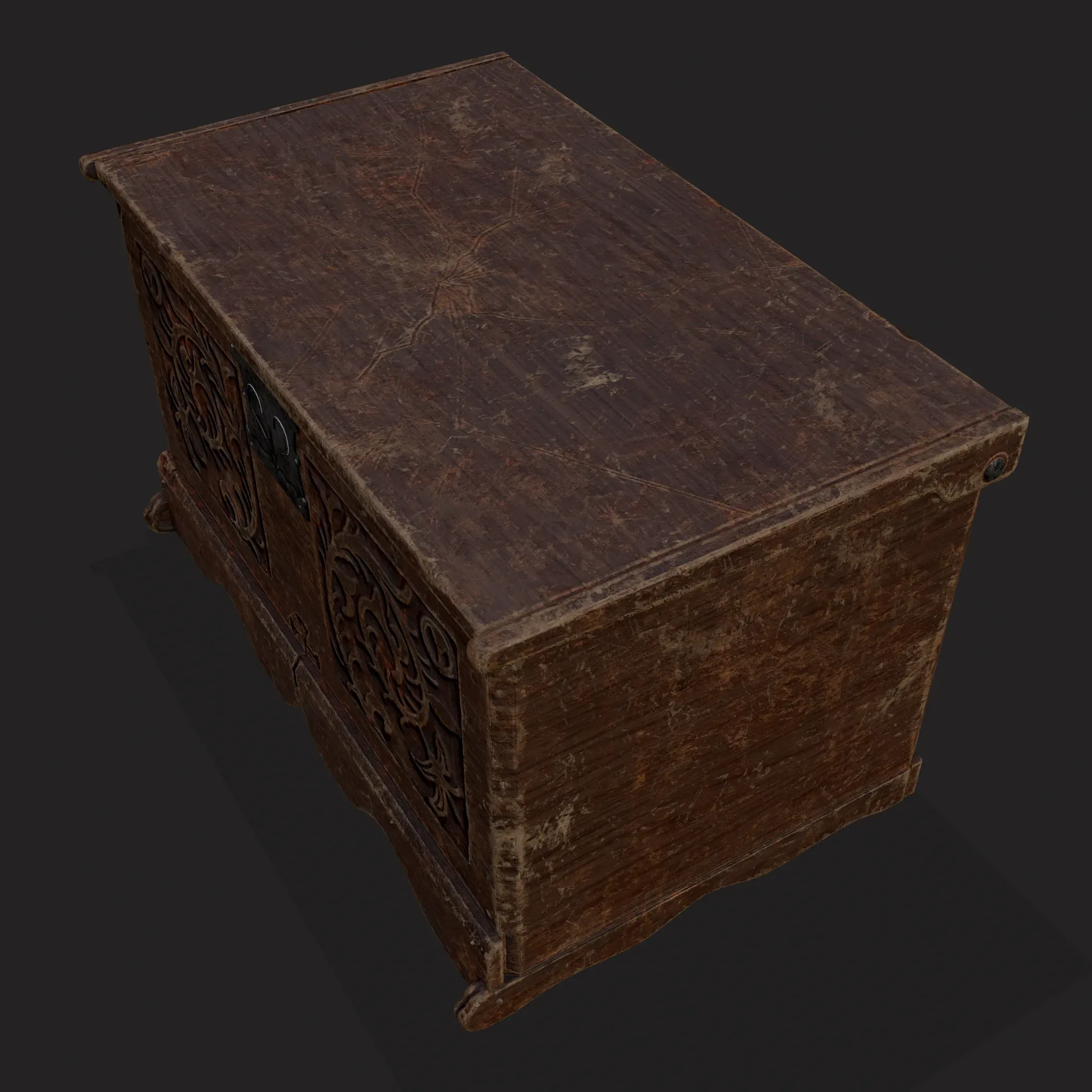 Small Rustic Medieval Wooden Chest - FlippedNormals