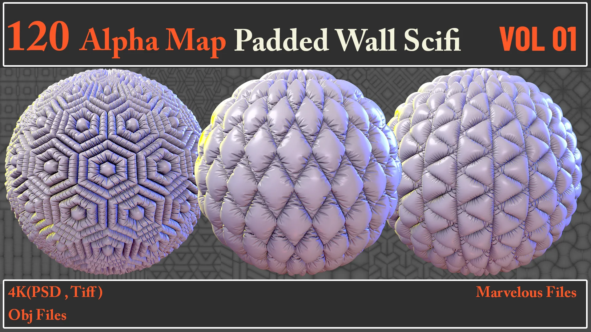 120 Alpha Maps Padded Wall SCIFI - FlippedNormals