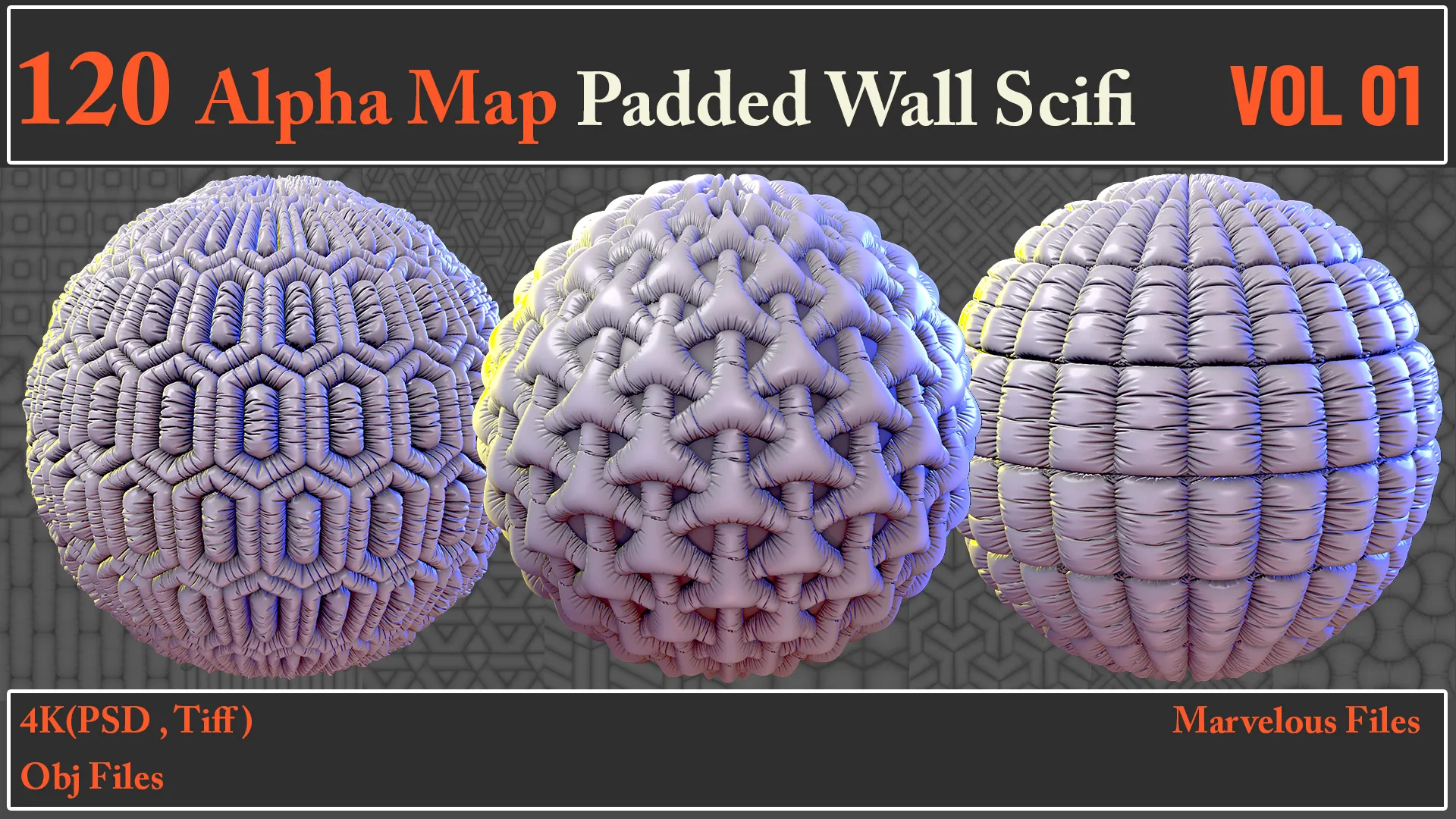 120 Alpha Maps Padded Wall SCIFI - FlippedNormals