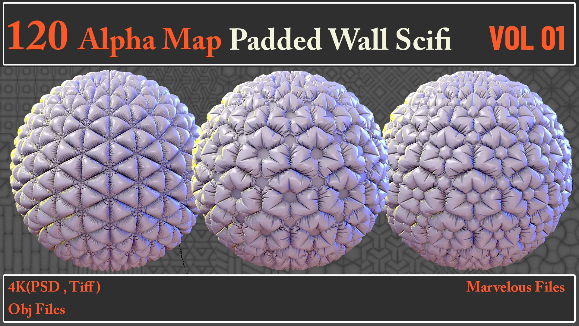 120 Alpha Maps Padded Wall SCIFI - FlippedNormals