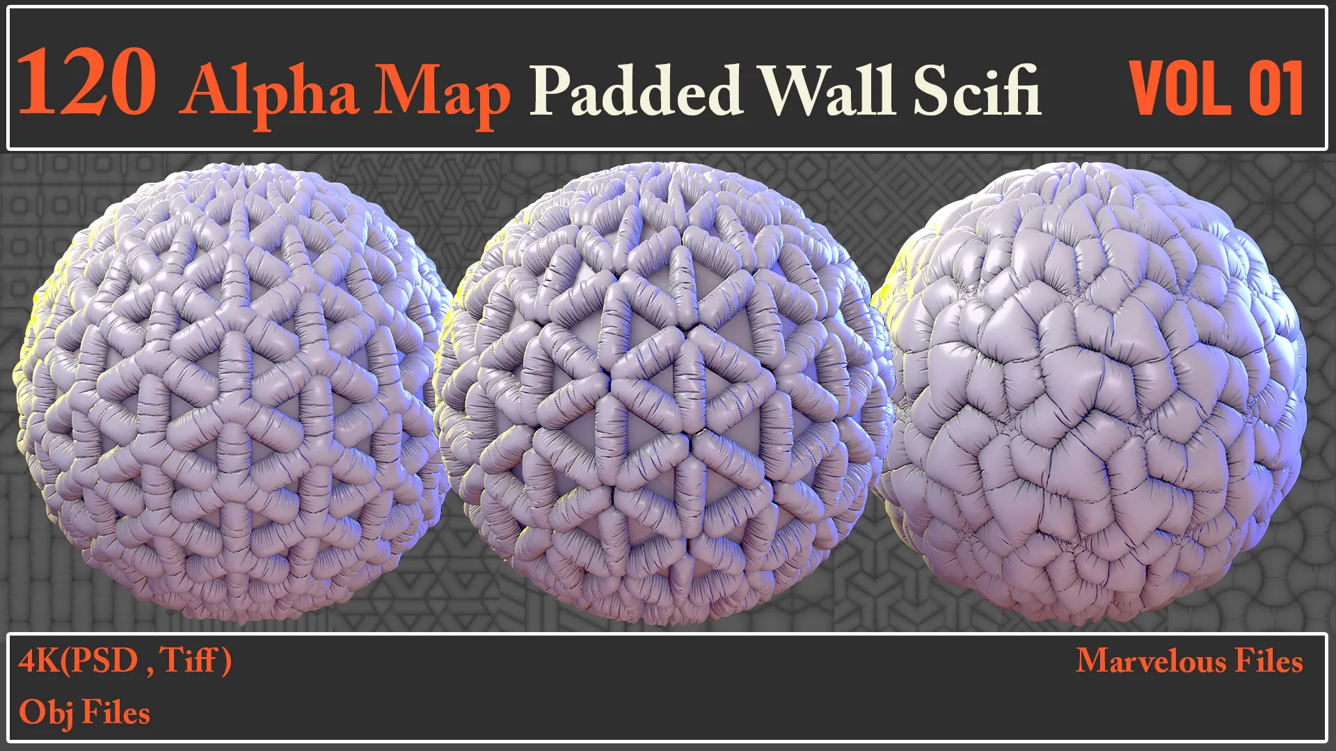 120 Alpha Maps Padded Wall SCIFI - FlippedNormals