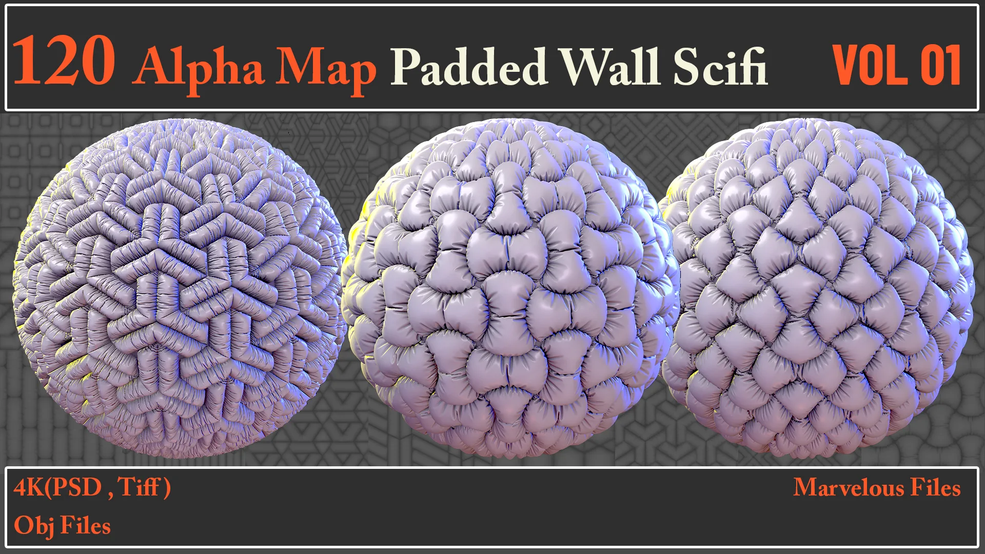 120 Alpha Maps Padded Wall SCIFI - FlippedNormals