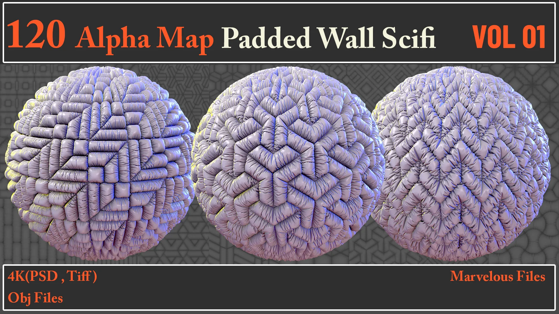 120 Alpha Maps Padded Wall SCIFI - FlippedNormals