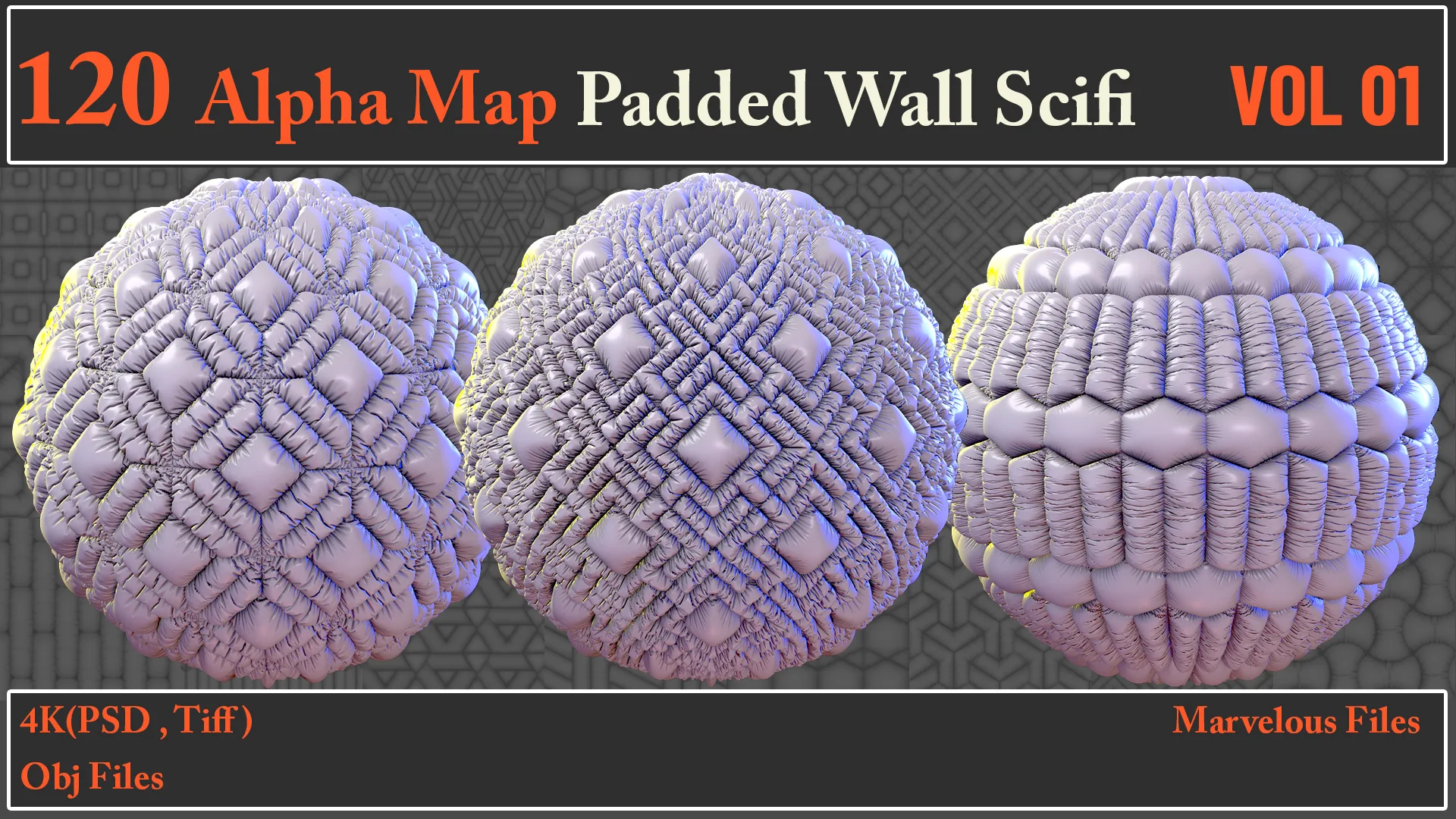 120 Alpha Maps Padded Wall SCIFI - FlippedNormals