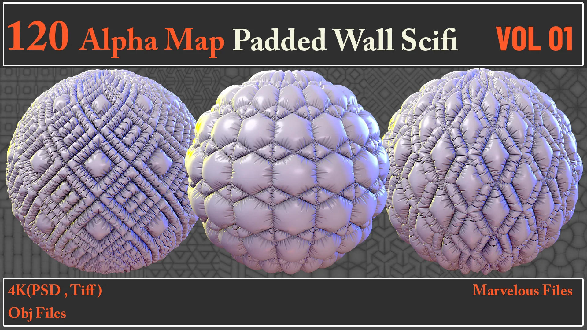 120 Alpha Maps Padded Wall SCIFI - FlippedNormals