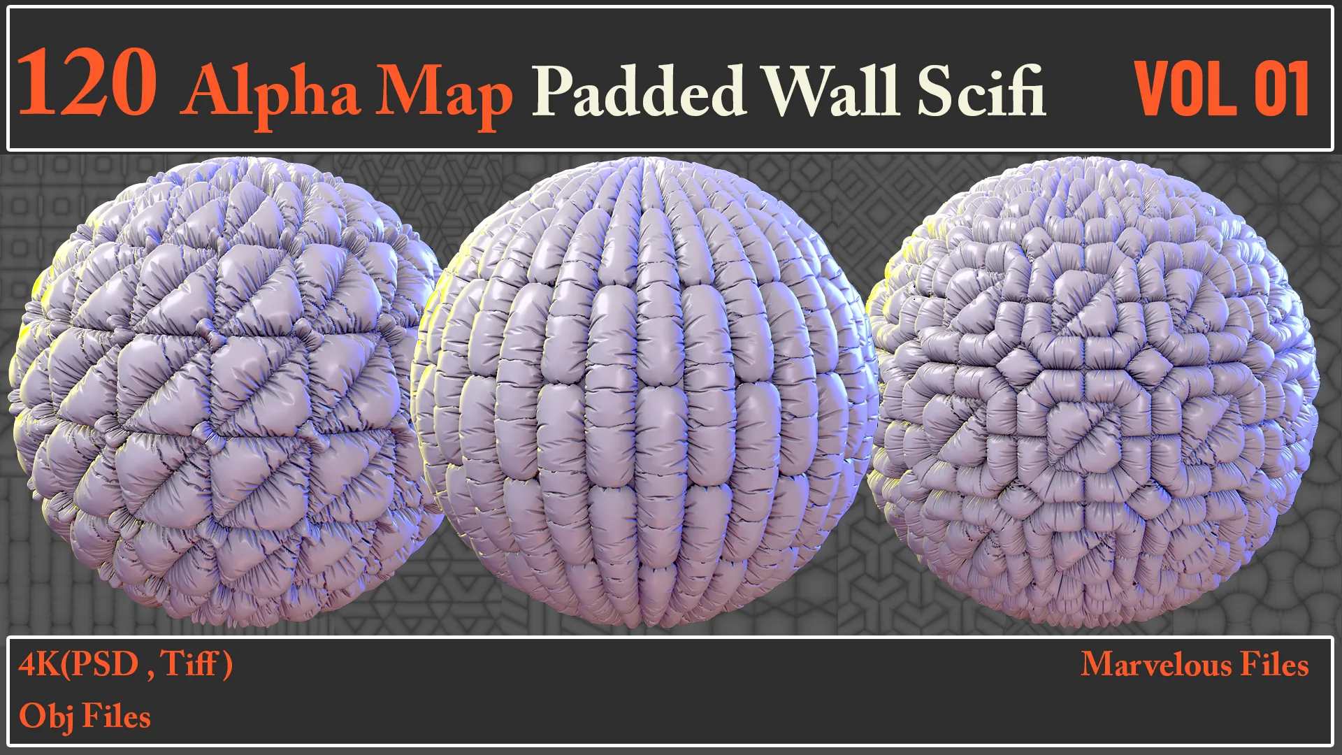 120 Alpha Maps Padded Wall SCIFI - FlippedNormals