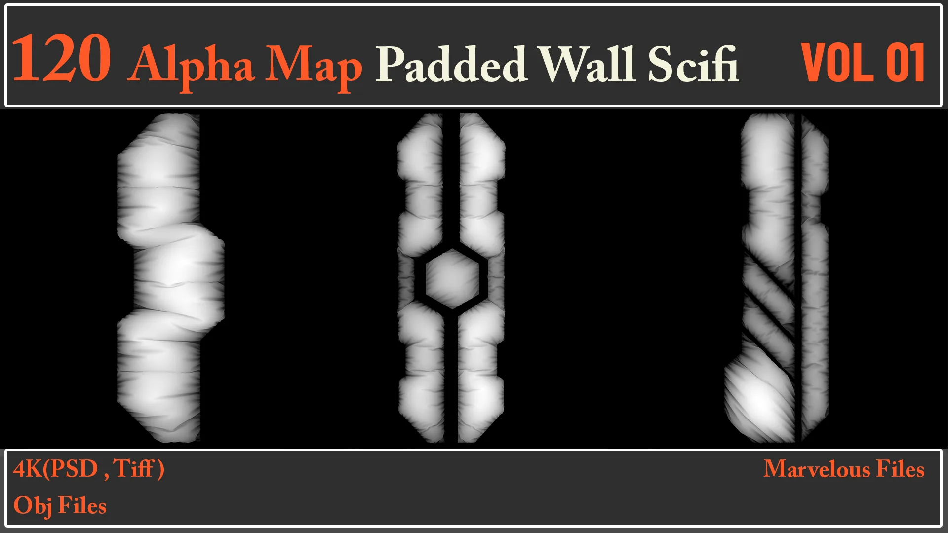 120 Alpha Maps Padded Wall SCIFI - FlippedNormals