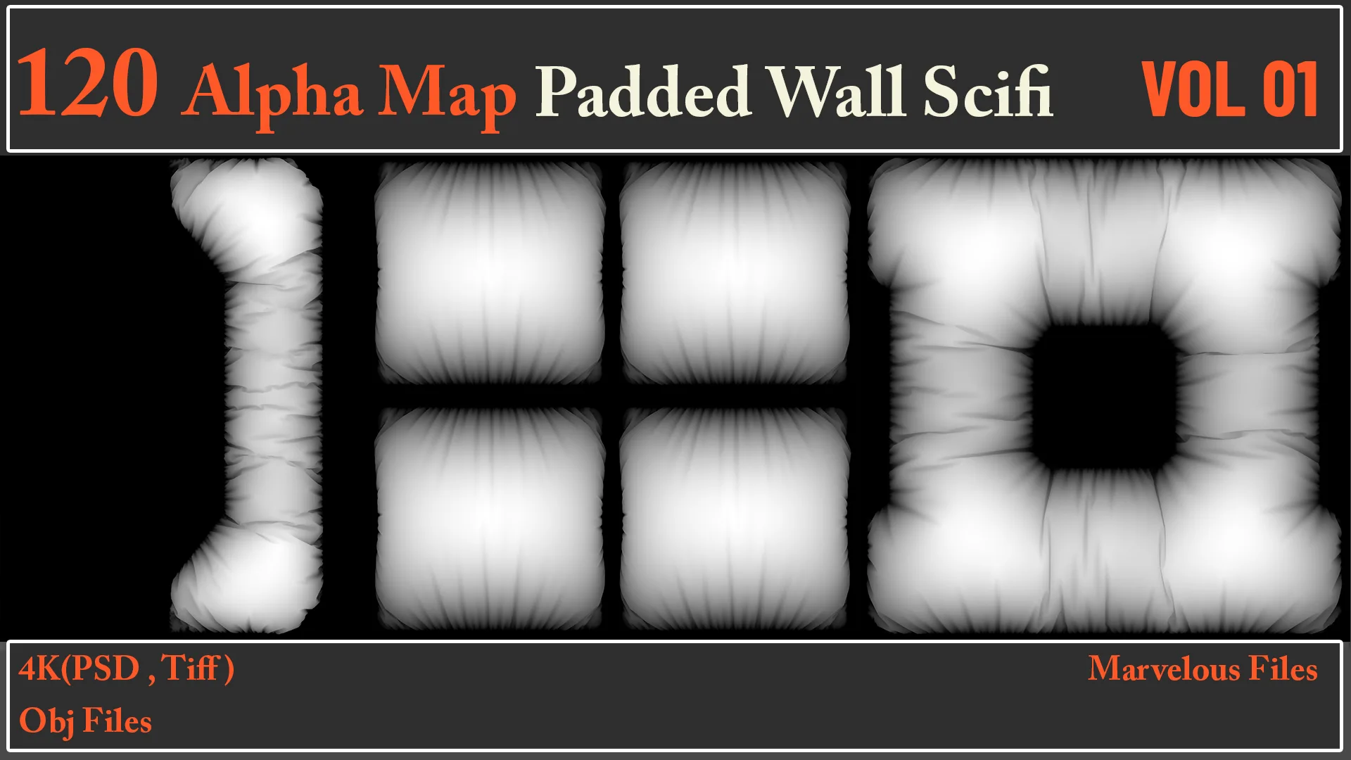 120 Alpha Maps Padded Wall SCIFI - FlippedNormals