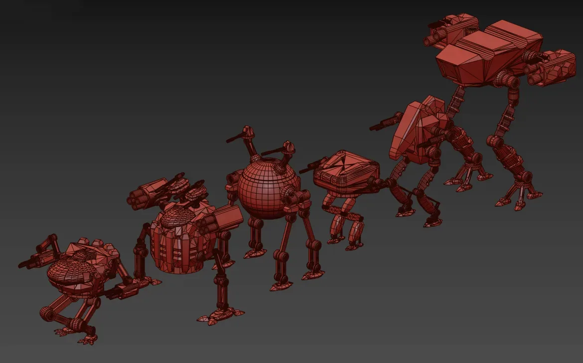 game ready textured MECH bundle - FlippedNormals