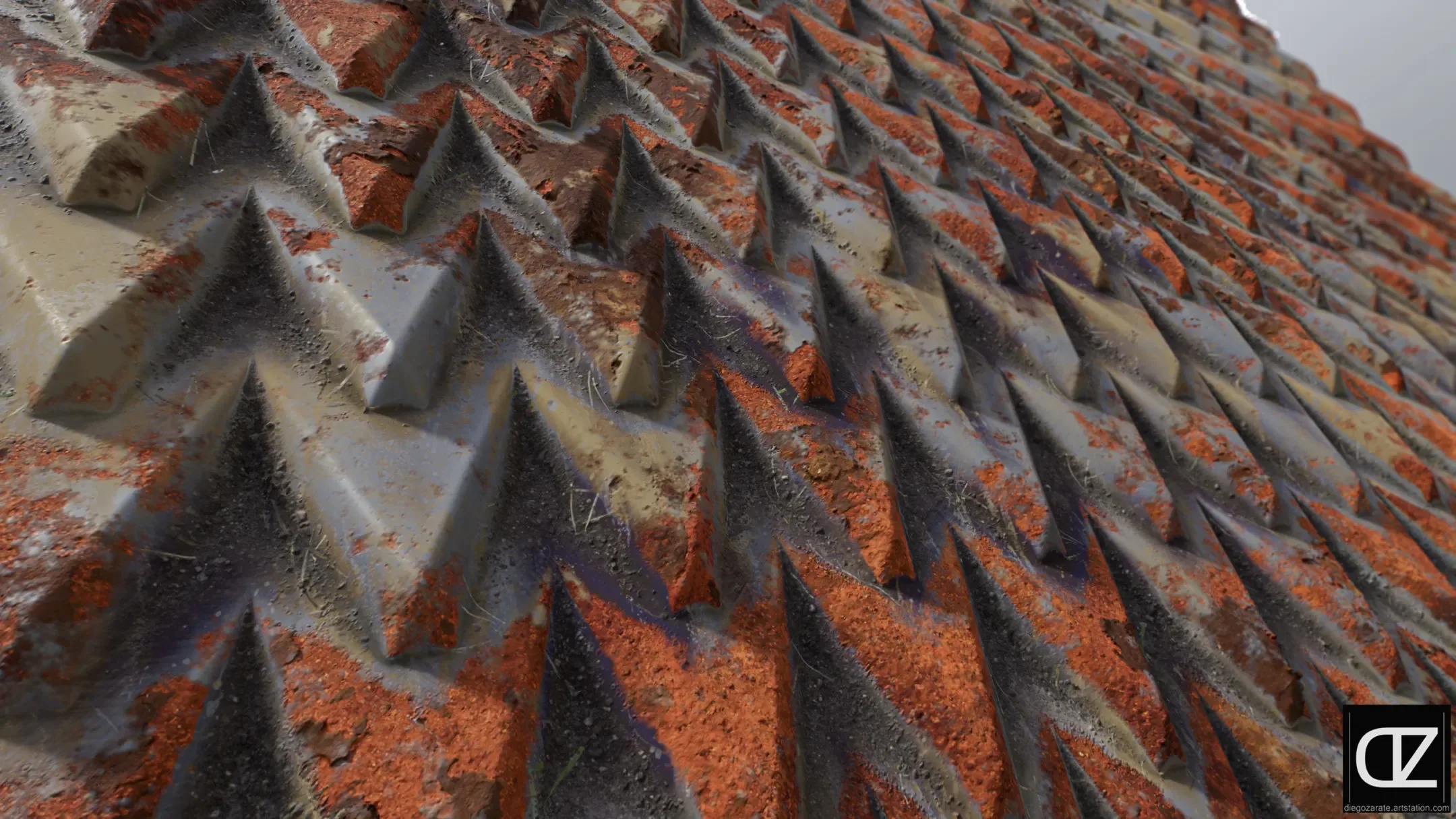 PBR - RUST METAL ROOF - 4K MATERIAL - FlippedNormals