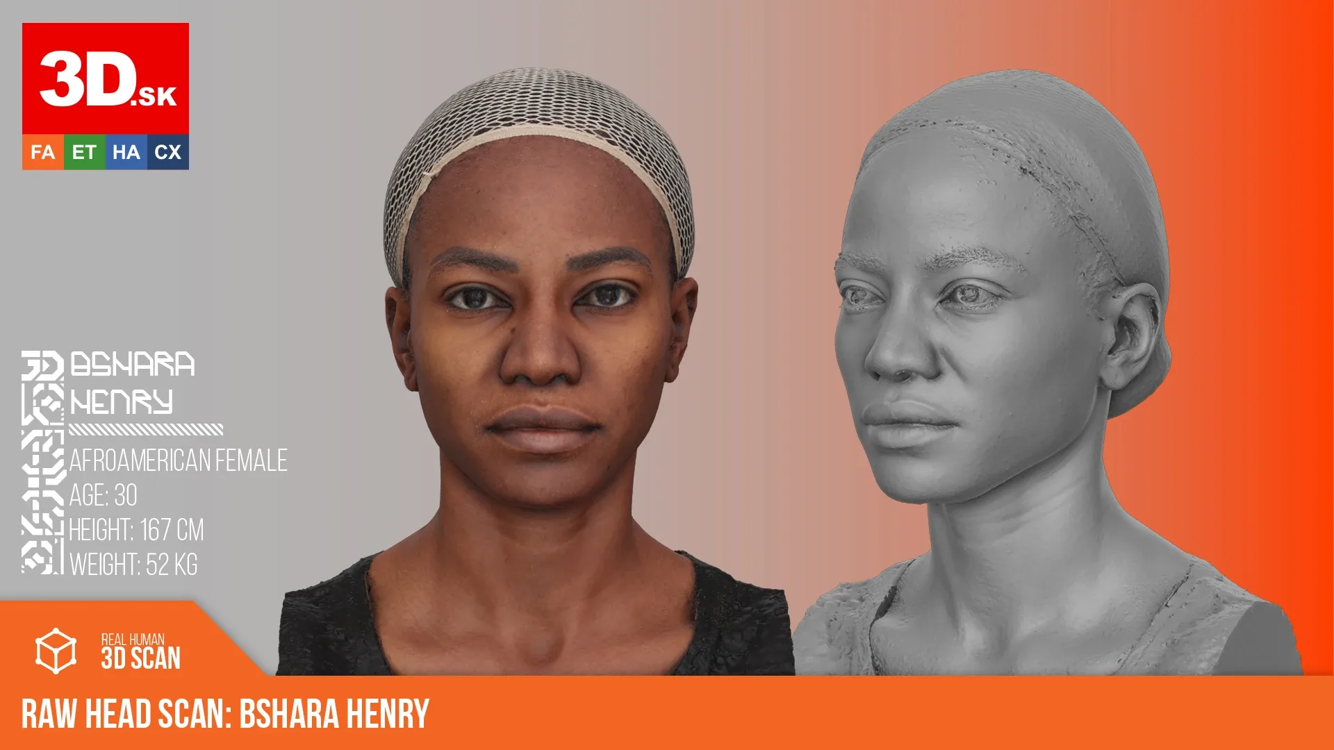Raw Head Scan | 3D Model Bshara - FlippedNormals
