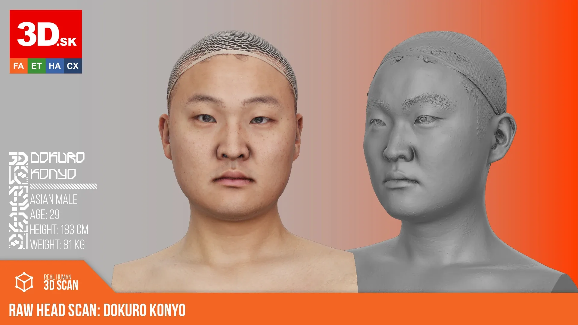 Raw Head Scan | 3D Model Dokuro - FlippedNormals