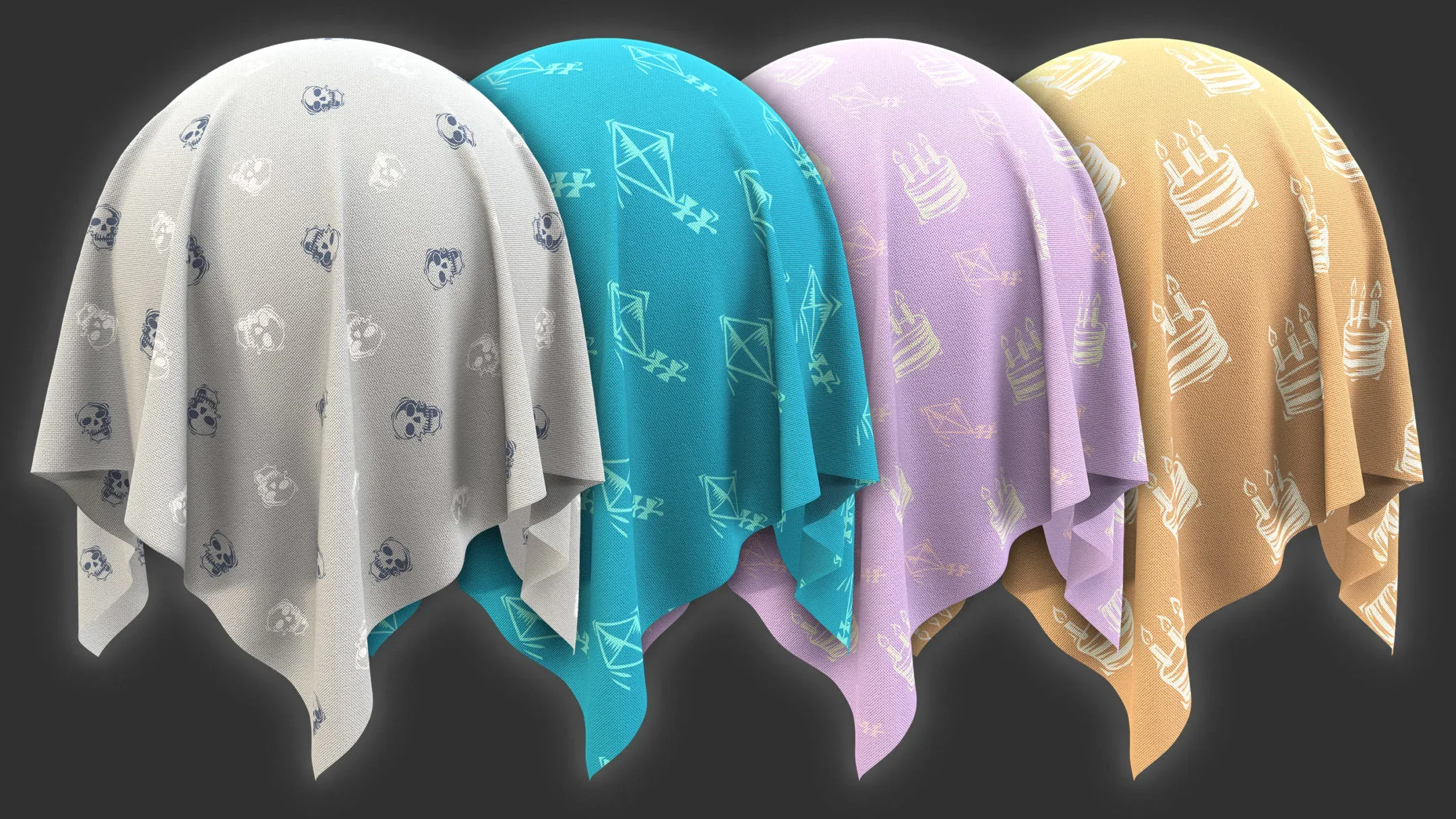 Patterned Fabric Materials + 45 - FlippedNormals