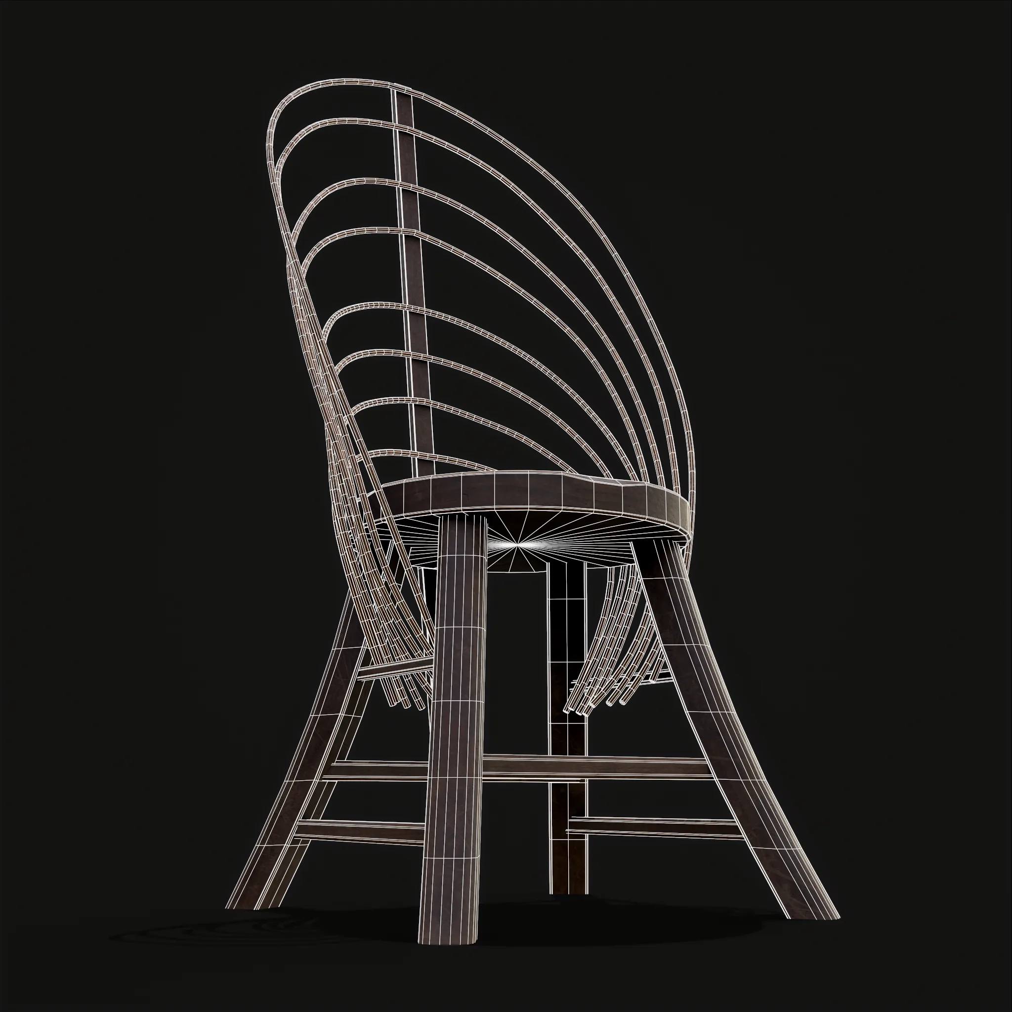 Rustic High Back Bent Stick Chair - FlippedNormals