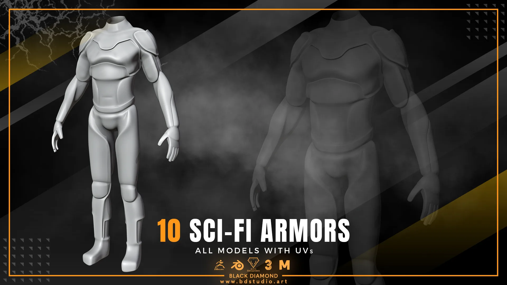 10 SCI-FI ARMOR MODELS - FlippedNormals