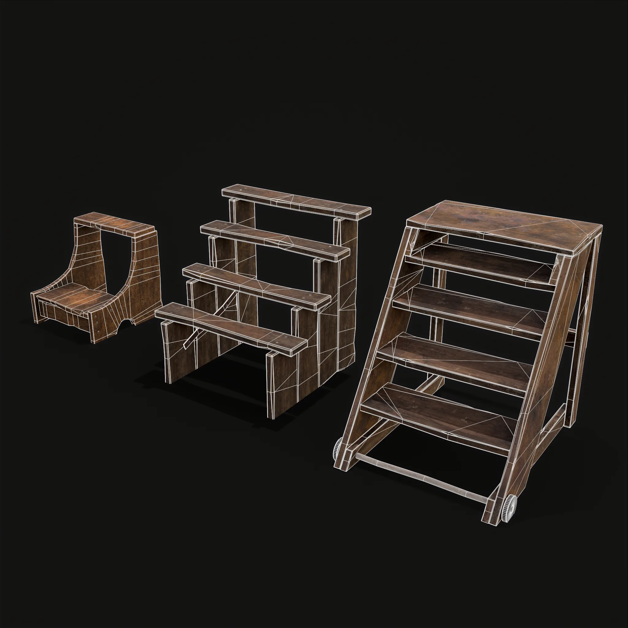 Medieval Style Three Ladders - FlippedNormals