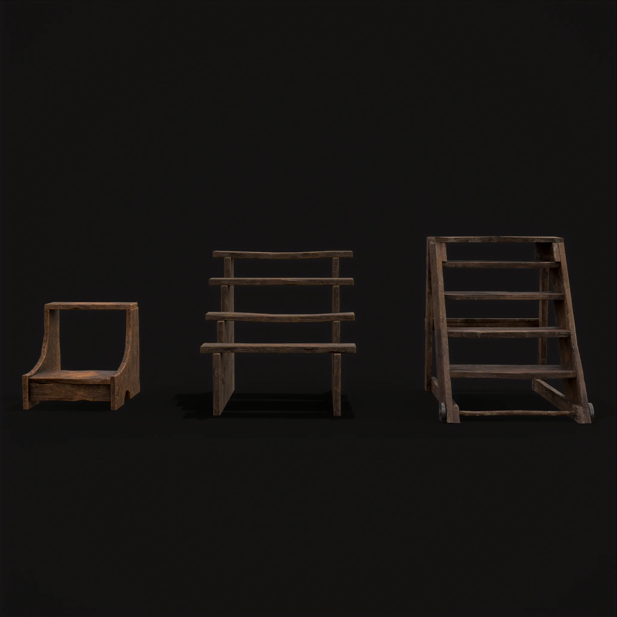 Medieval Style Three Ladders - FlippedNormals