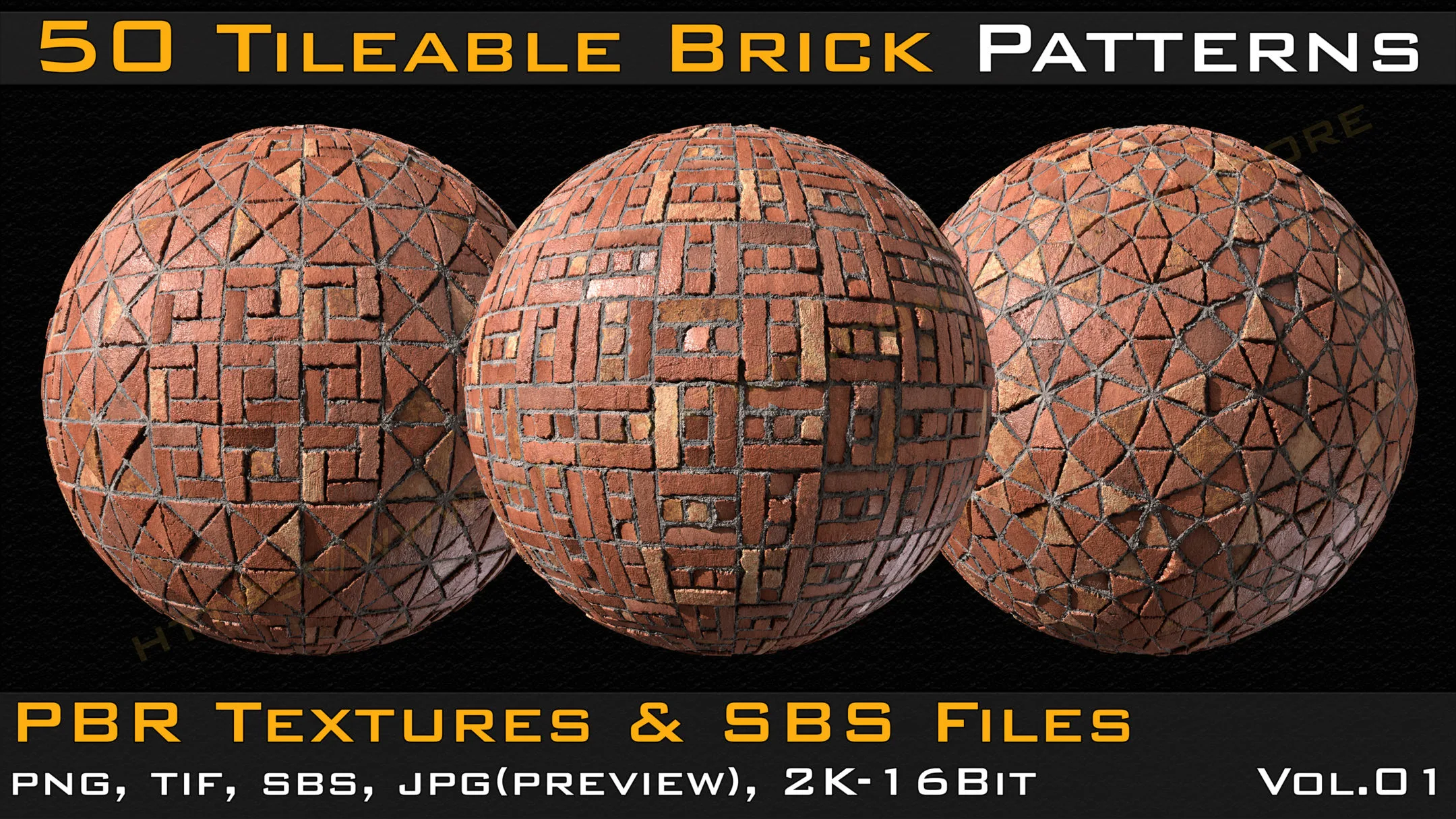 50 Tileable Brick Patterns & PBR - FlippedNormals