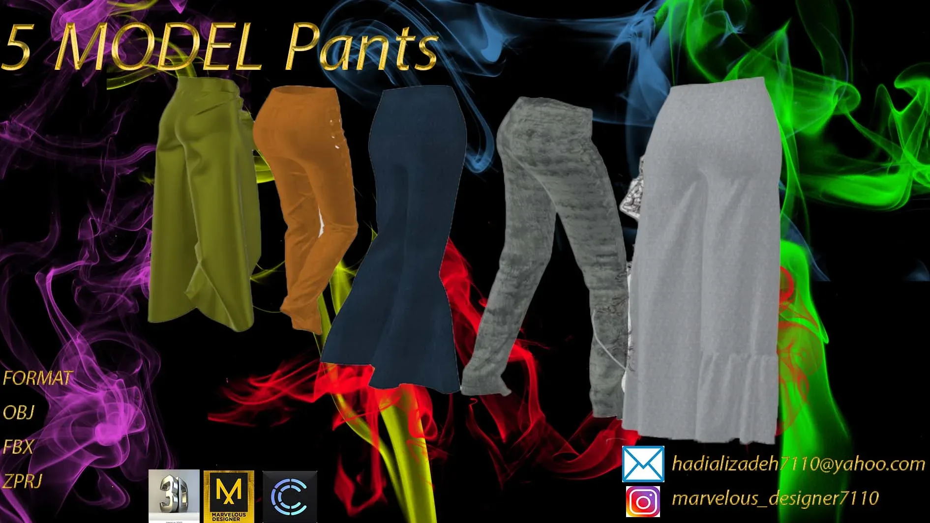 5 model pants women - FlippedNormals