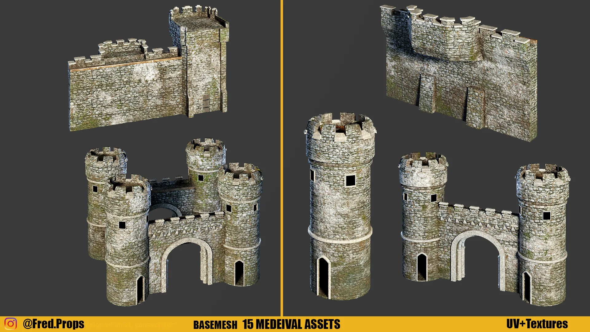 MEDIEVAL ASSETS Vol 2 + Textures - FlippedNormals
