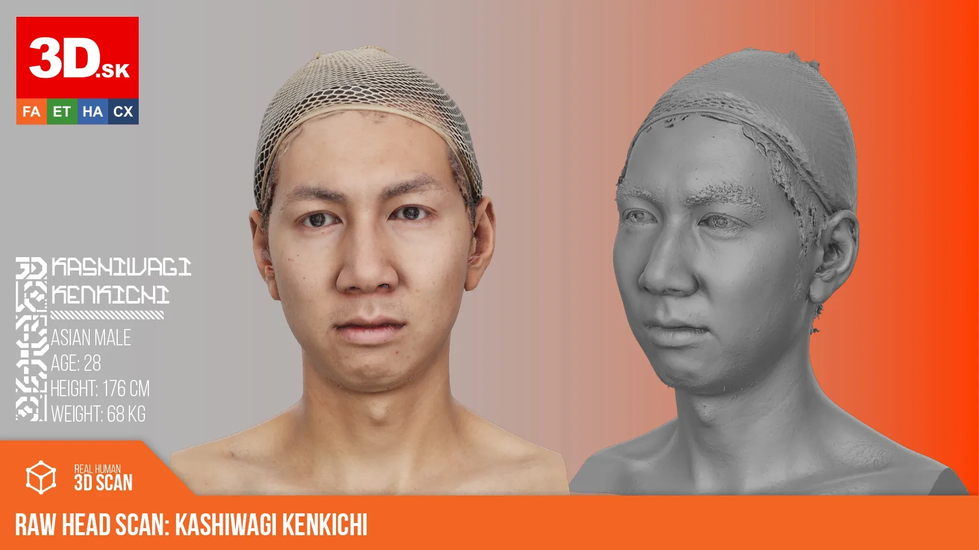 Raw Head Scan | 3D Model Kashiwagi - FlippedNormals