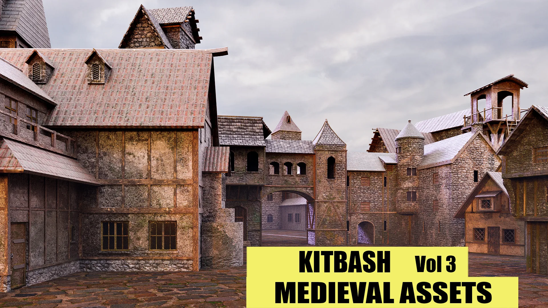 KITBASH : MEDIEVAL ASSETS +TEXTURES - FlippedNormals