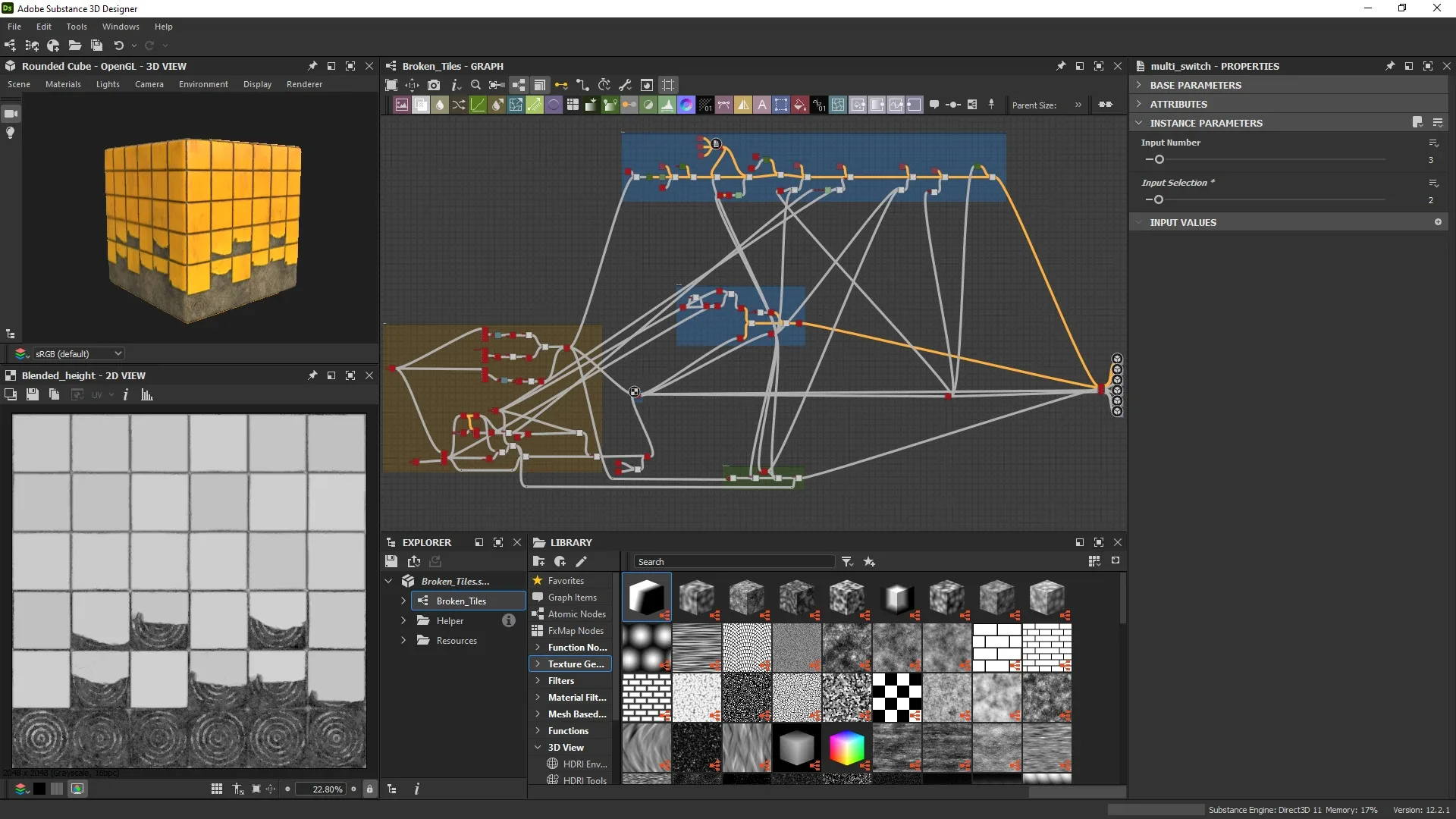 Broken Tiles - Substance 3D Designer - FlippedNormals