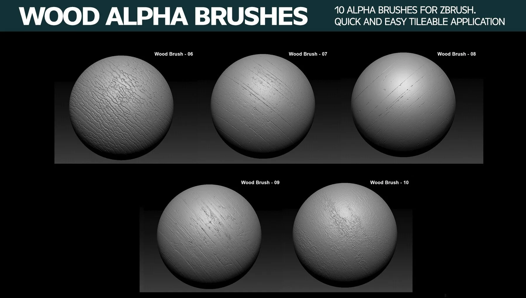 Wood Alpha Brushes for Zbrush - FlippedNormals