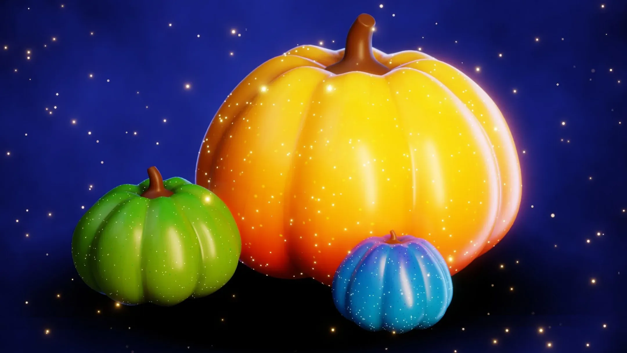 Stylized Hand Painted Pumpkins - FlippedNormals