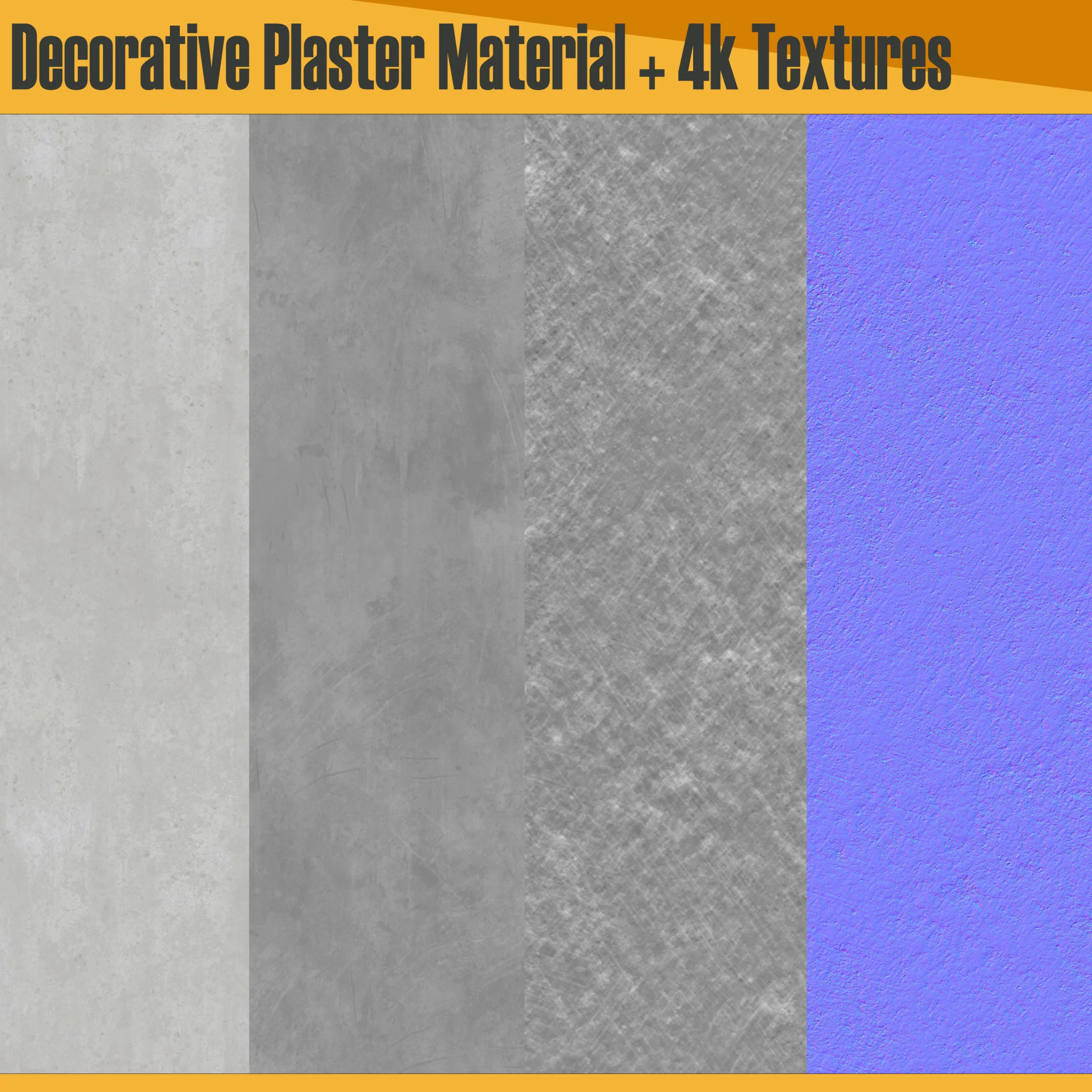 Decorative Plaster Material + 4k - FlippedNormals