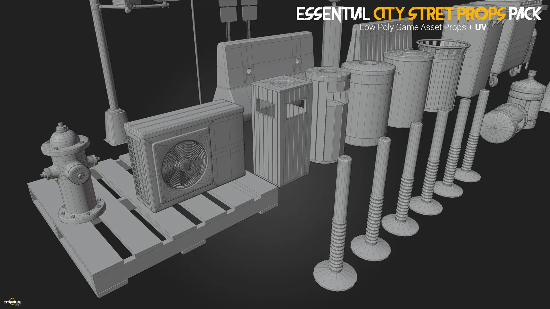 Essential City Street Props Kitbash - FlippedNormals