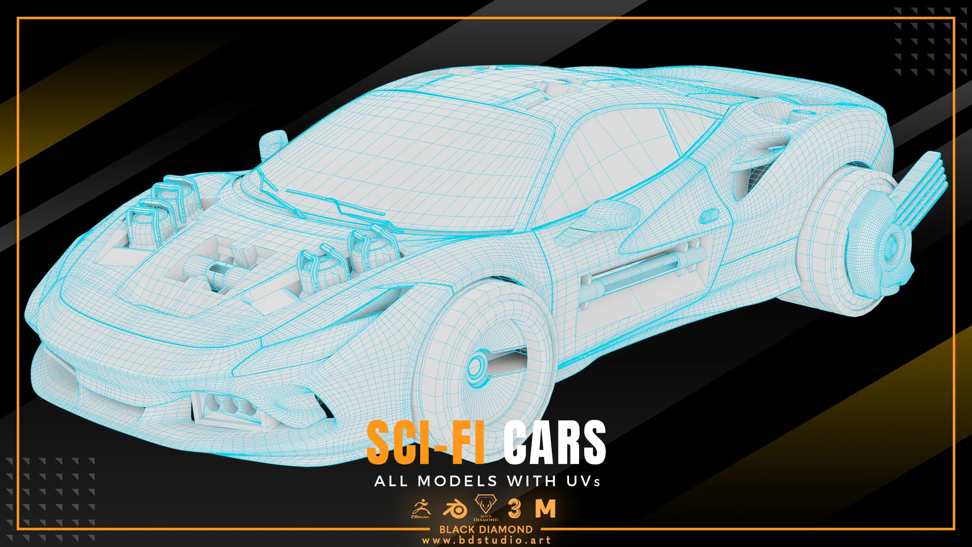 Sci Fi Cars ( for all 3d software - FlippedNormals