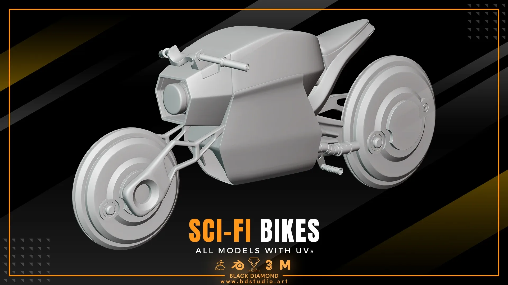 SCI-FI BIKES ( for all 3d software - FlippedNormals
