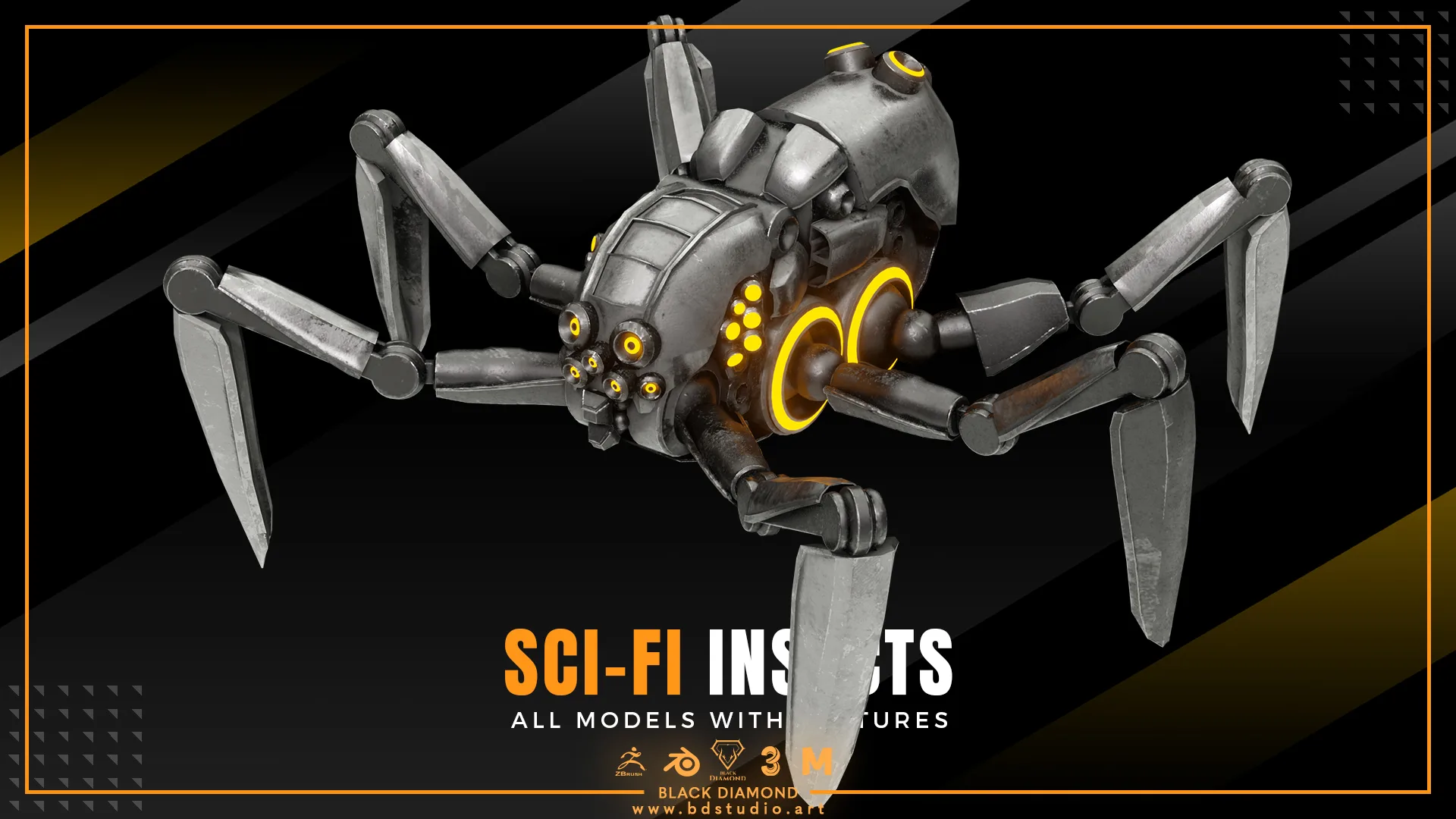 SCI-FI Insects with Textures - FlippedNormals