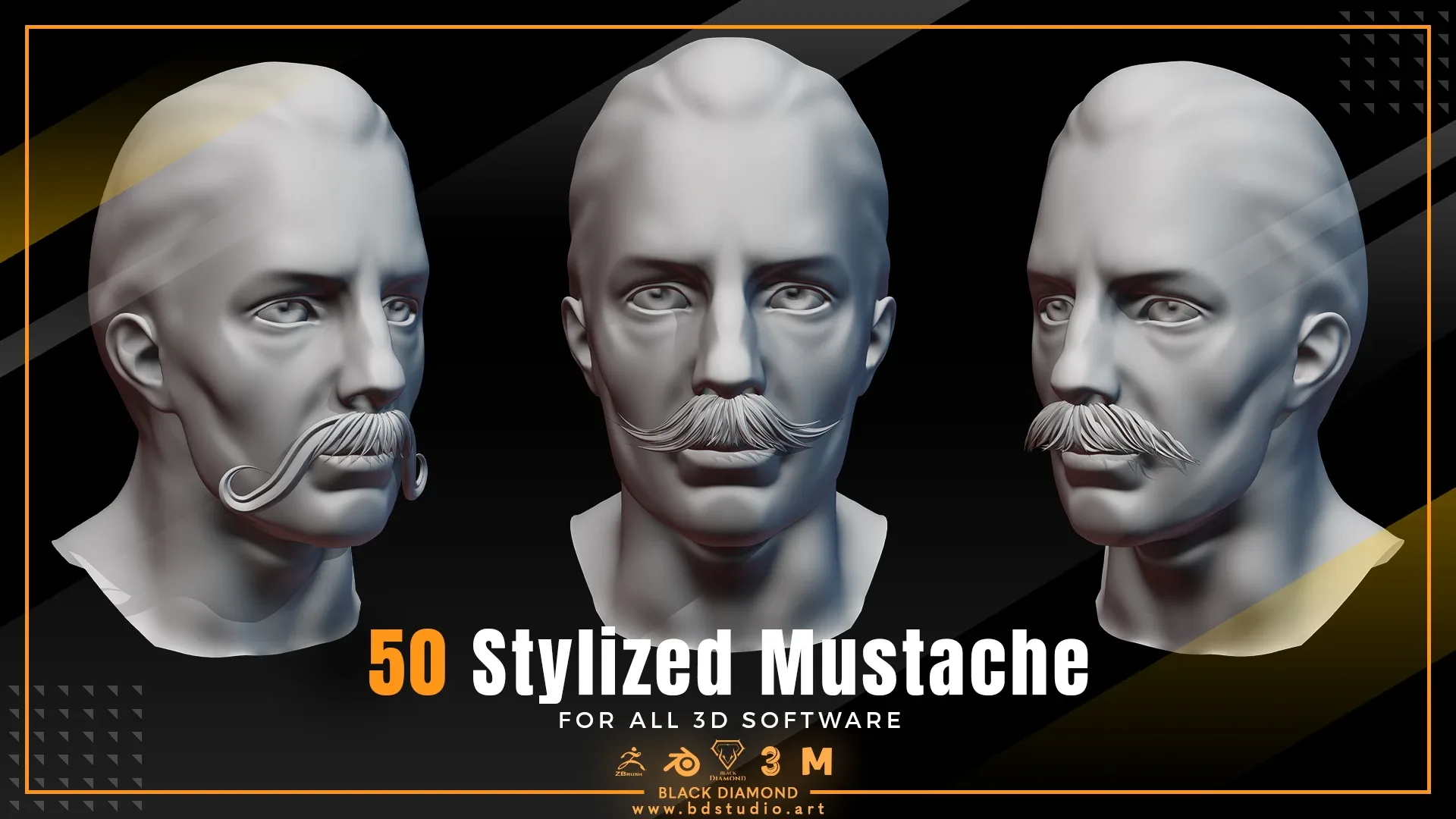 50 Stylized Mustache ( for all - FlippedNormals