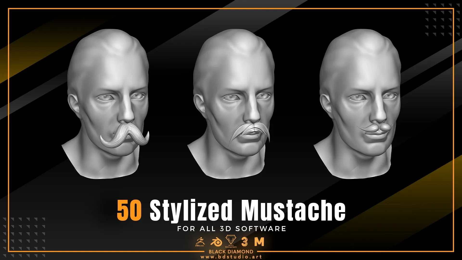 50 Stylized Mustache ( for all - FlippedNormals