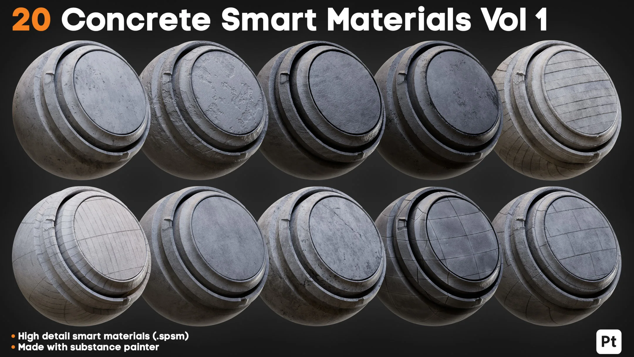 20 Concrete Smart Material Vol - FlippedNormals