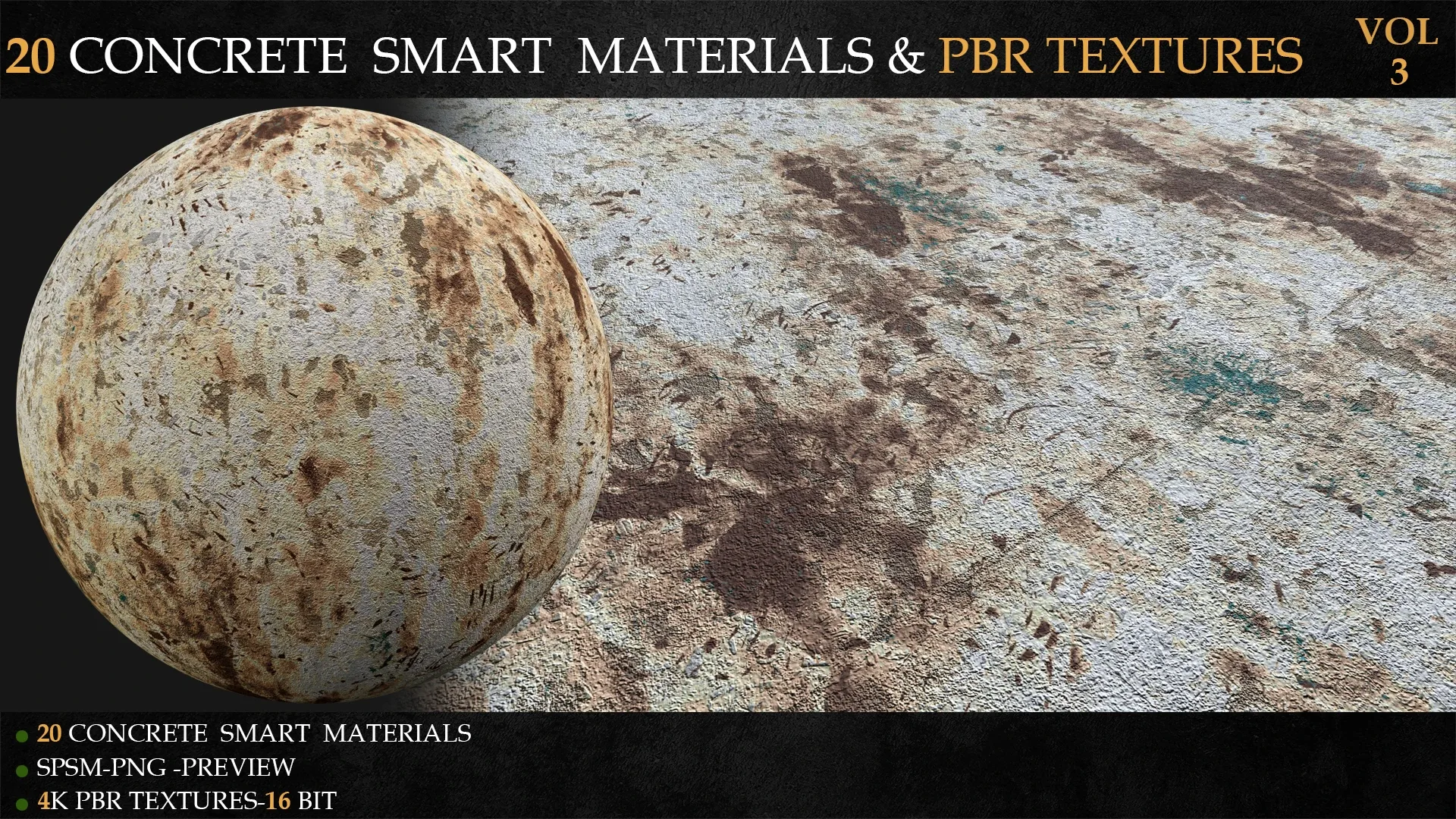 20 CONCRETE SMART MATERIALS & PBR - FlippedNormals