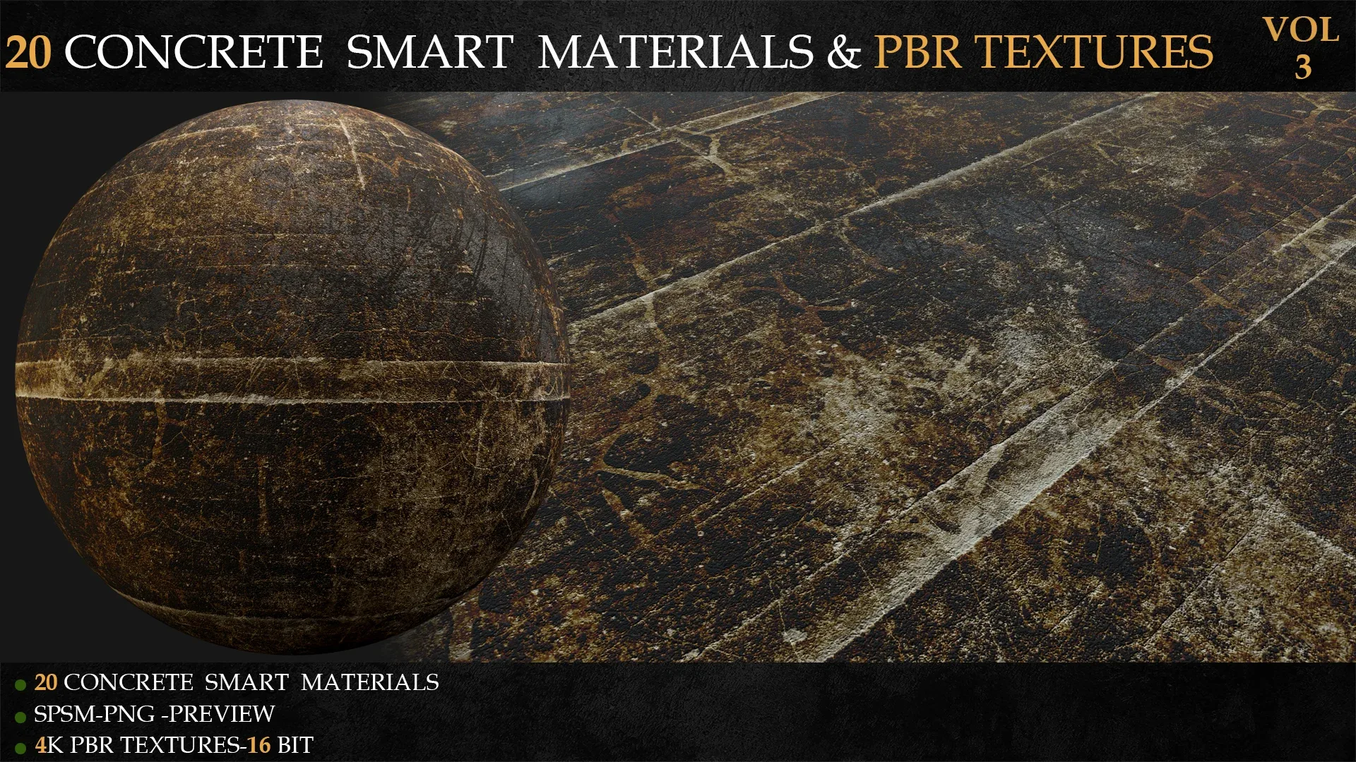 20 CONCRETE SMART MATERIALS & PBR - FlippedNormals