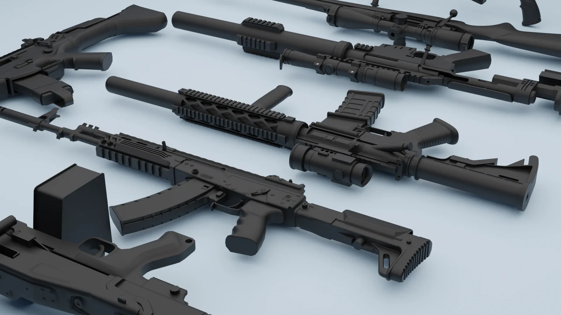 3D Gun Kitbash Game Ready Vol.02 - FlippedNormals