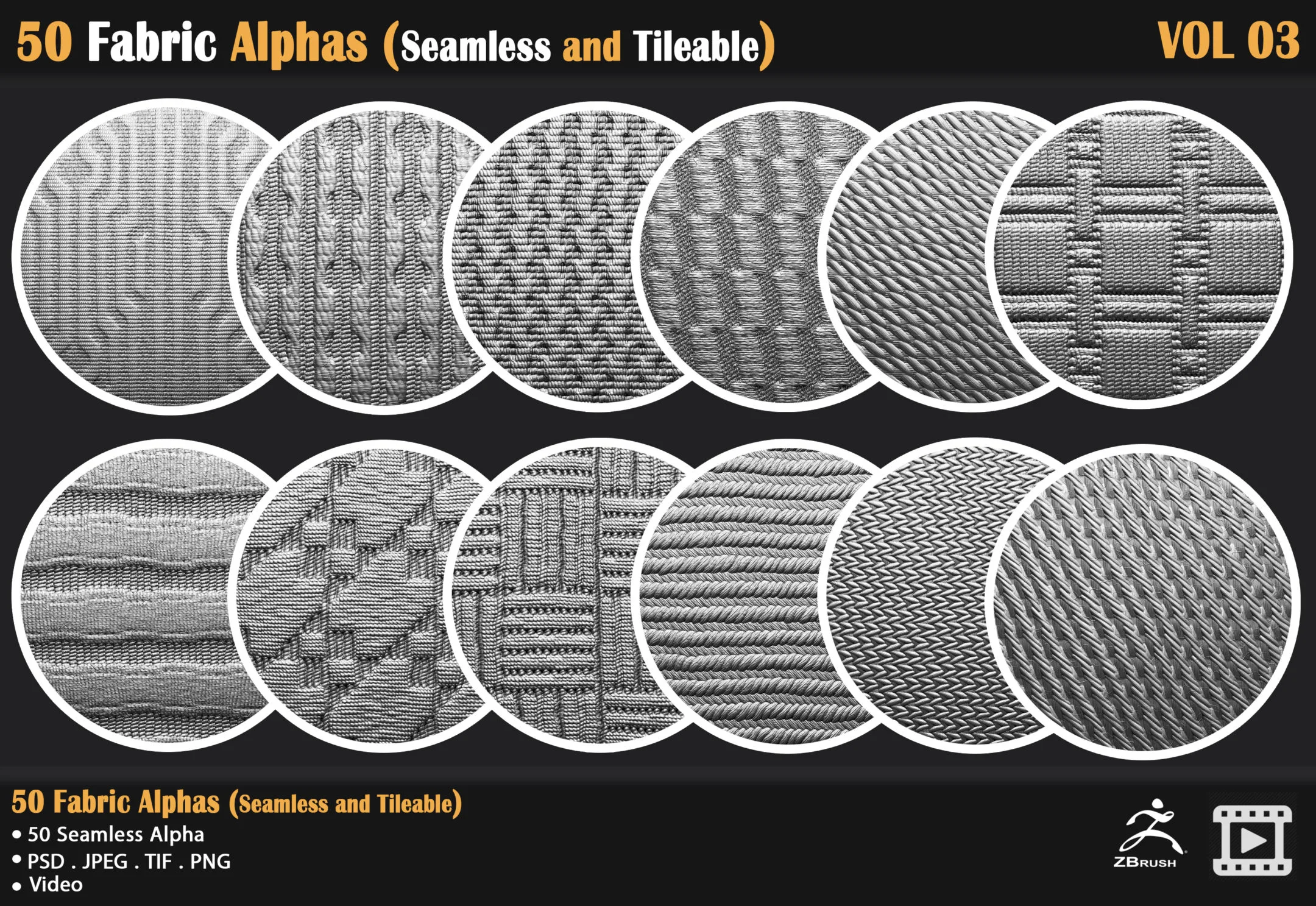 50 Fabric Alphas (Seamless and - FlippedNormals