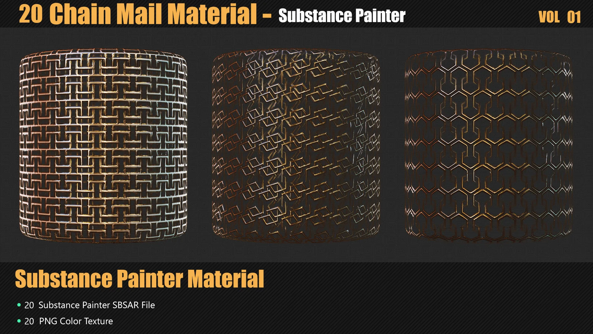 20 Chain Mail Materials In Substance - FlippedNormals