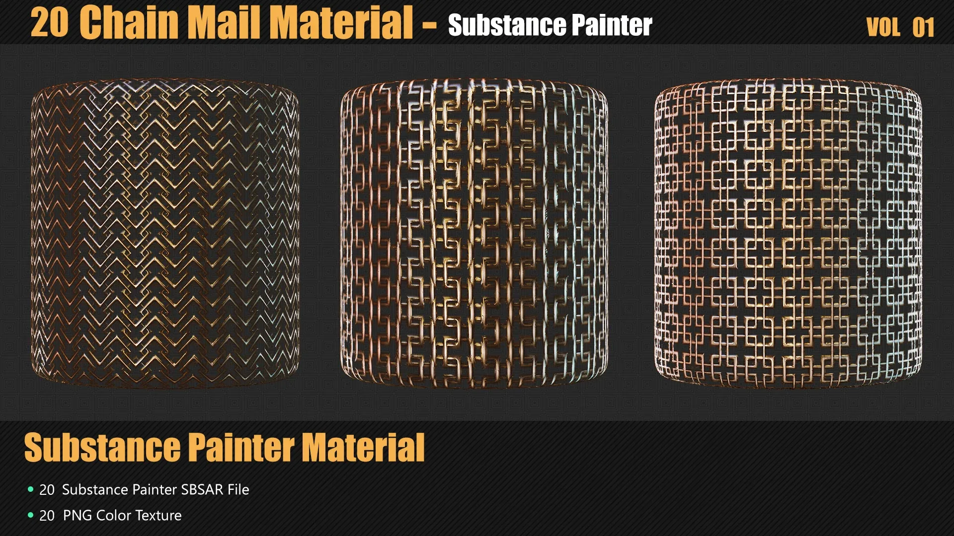 20 Chain Mail Materials In Substance - FlippedNormals